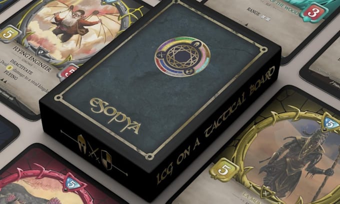 Design card game board game tarot cards with full box mockup, game ...