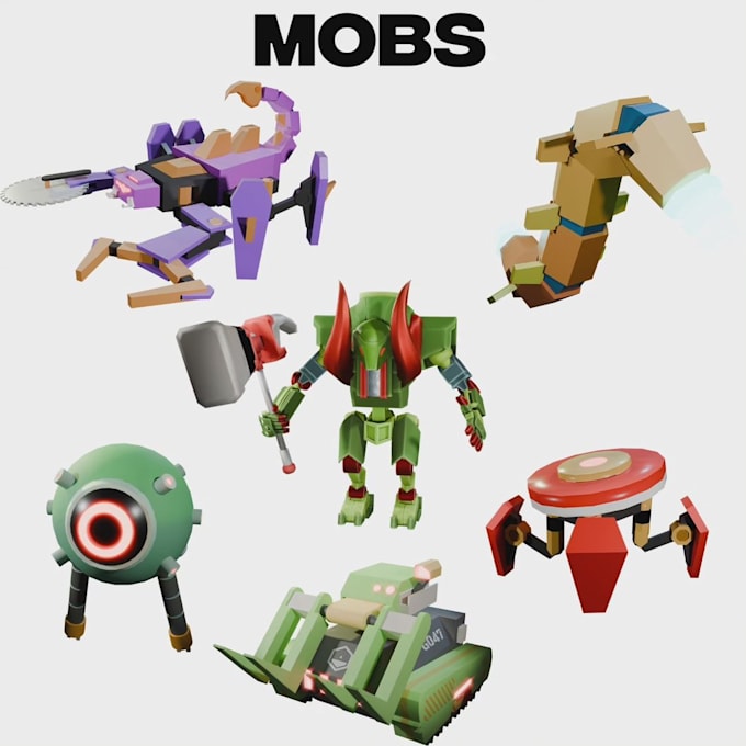 Do 3d mobs models for your indie games by Bgaskara_ | Fiverr