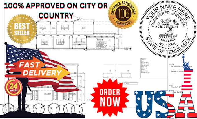 Do illinois pe stamp, iowa pe stamp, kansas pe stamp, for usa city ...