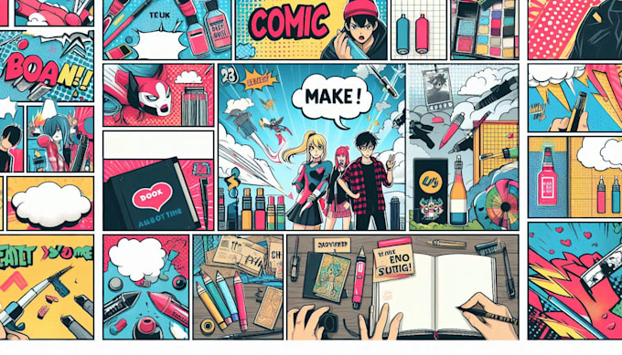 Draw comic book page anime manga graphic novel book cover design ...