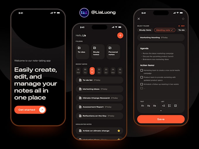 Build a note taking app, reminder app, task management app, idea ...