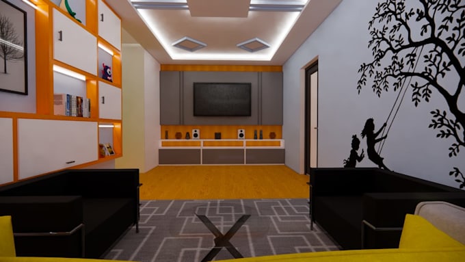 The interior design of rooms by Dushyantkochat1 | Fiverr