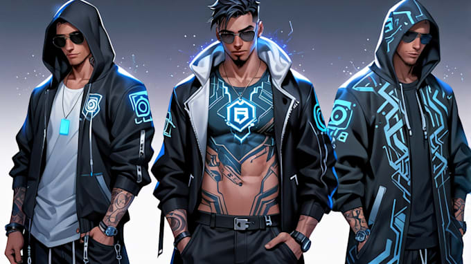 Design cyberpunk and sci fi character splash art by Coniahan | Fiverr