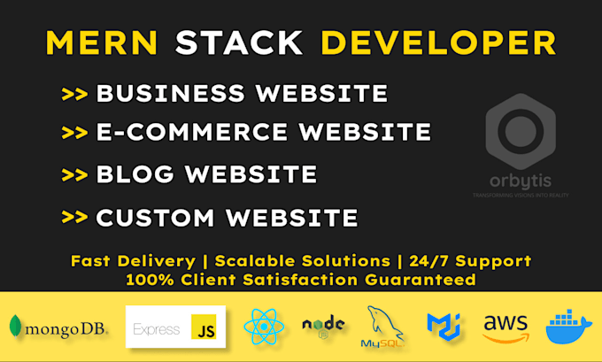 Develop scalable mern stack websites and web apps by Orbytis | Fiverr Develop scalable mern stack websites and web apps by Orbytis | Fiverr