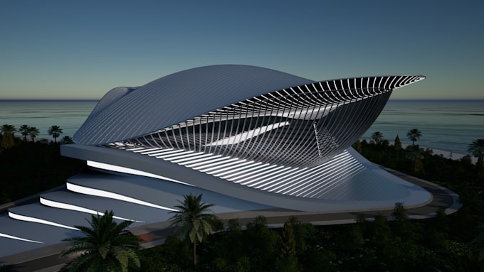 Create futuristic architecture design, parametric facade, using ... Create futuristic architecture design, parametric facade, using ...
