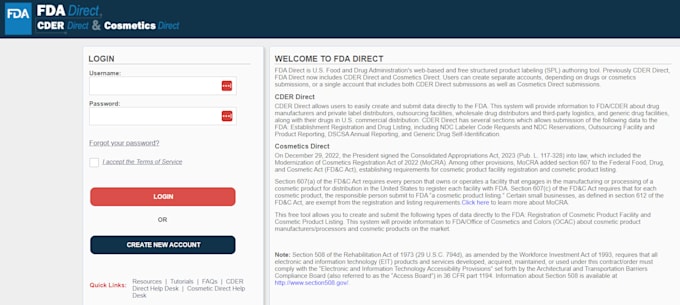 Fda facility, drug listing, cosmetic, and labeler code registration ...