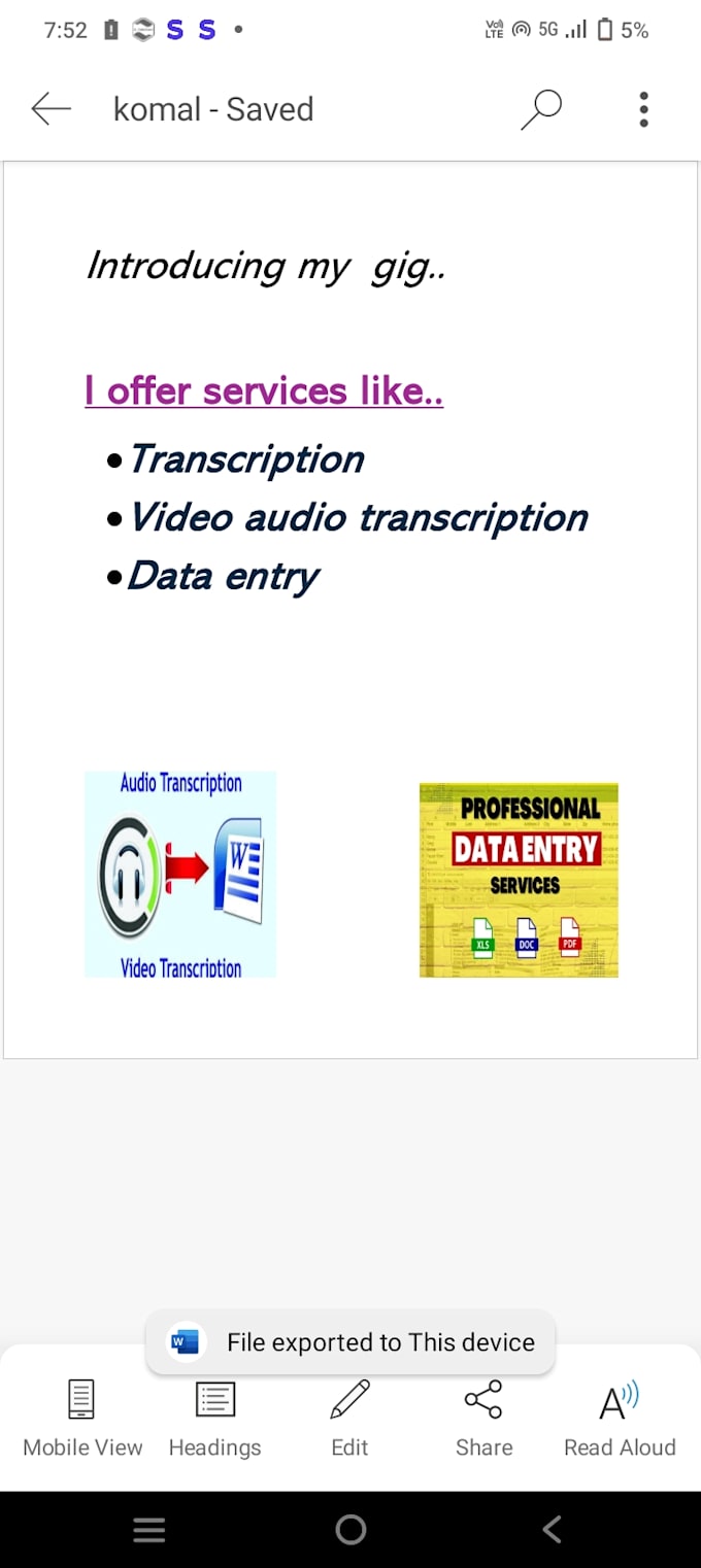 Provide accurate transcription and data entry services by Its_9090mee | Fiverr