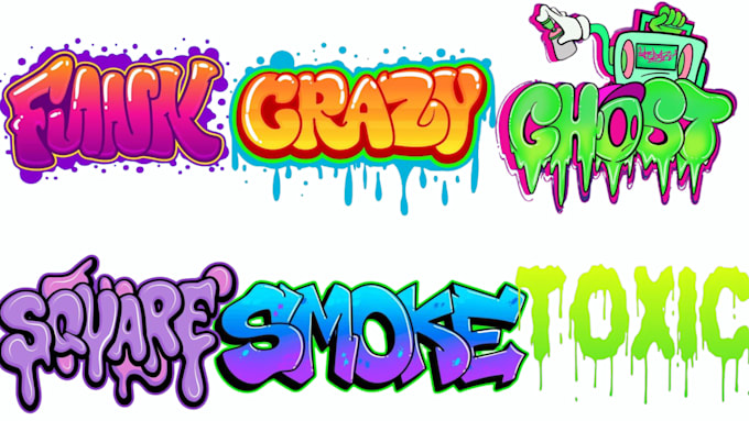 Draw graffiti logo font lettering graffiti art street art wall mural ...