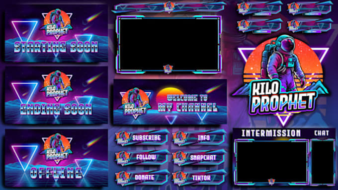 Design twitch overlay, kick, twitch logo, animated stream overlay ...