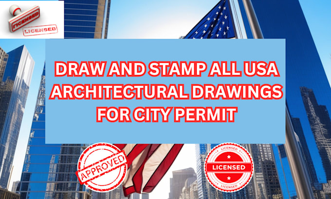 Do pe stamp ,floor plan, architectural stamp ,sign and seal usa city ...