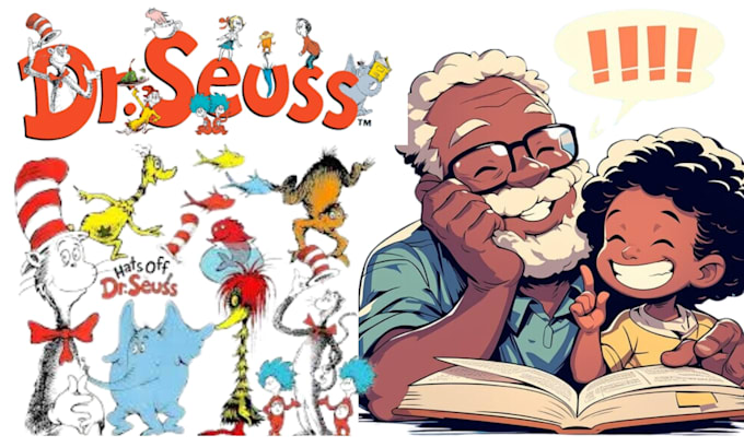 Create dr seuss design for children book cover illustration cartoon ...