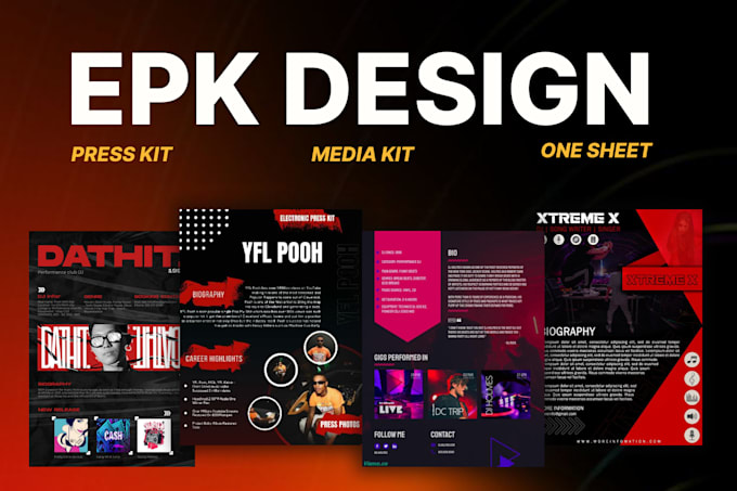 Design artist epk media kit clickable one sheet music artist flyer pitch deck by Ryann_ash | Fiverr