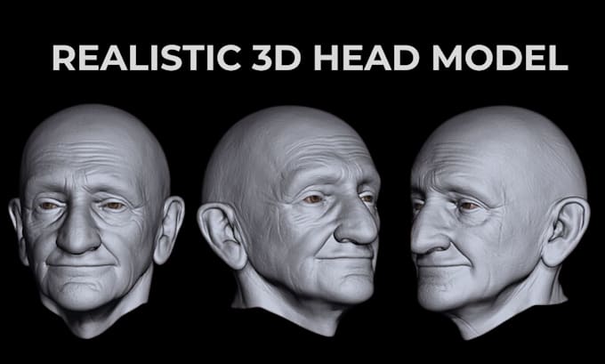 Convert 2d to 3d head model custom 3d character bust realistic face for ...
