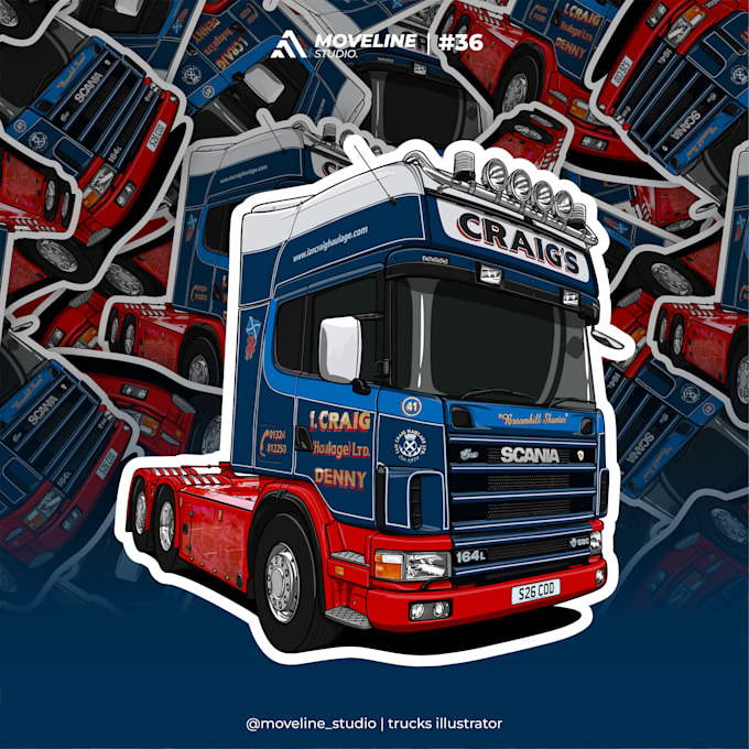 Draw your trucks, semi trucks into illustration by Moveline_studio | Fiverr