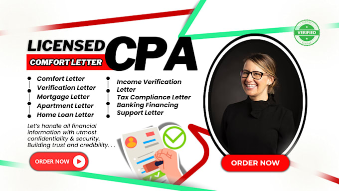 Provide us cpa comfort letter, and financial verifications by ...