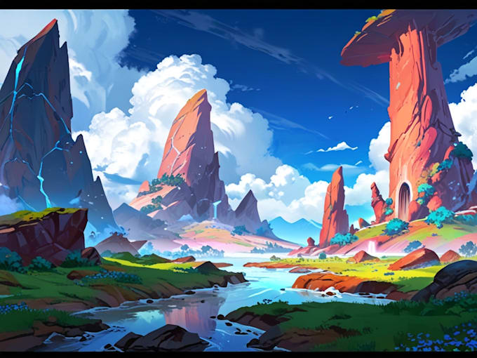 Do fantasy landscape concept art by Klaraung | Fiverr