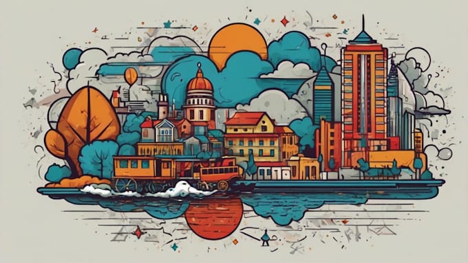 Create a unique custom vector illustration in line art style by ...