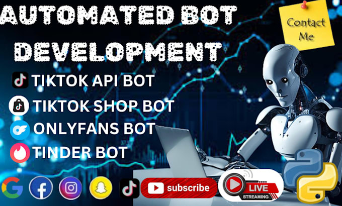 Build tiktok bot tiktok shop bot telegram bot tinder bot onlyfans bot ... Build tiktok bot tiktok shop bot telegram bot tinder bot onlyfans bot ...
