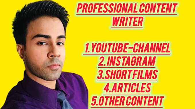 Write you a script for your youtube, insta or short films by ...