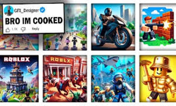 Create roblox vfx, roblox ugc roblox gfx, roblox gui obc barge, obby ...