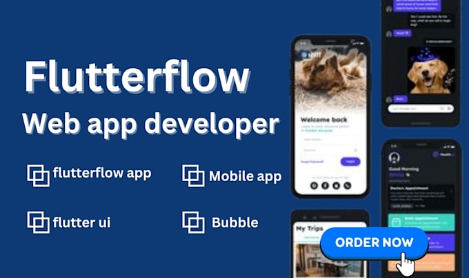 Build flutter flutterflow app, flutter mobile app, web app developer ...