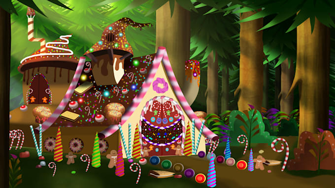 Illustrate 2d backgrounds for animation with artistic details by Apu ...