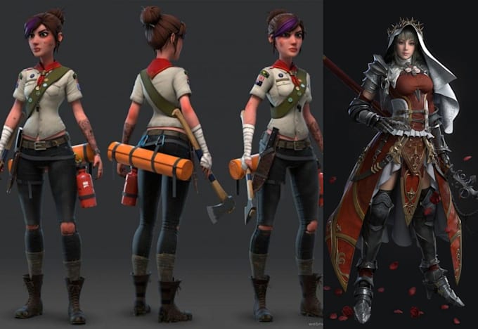 3d character modelling 3d game character design 3d model for unreal engine game