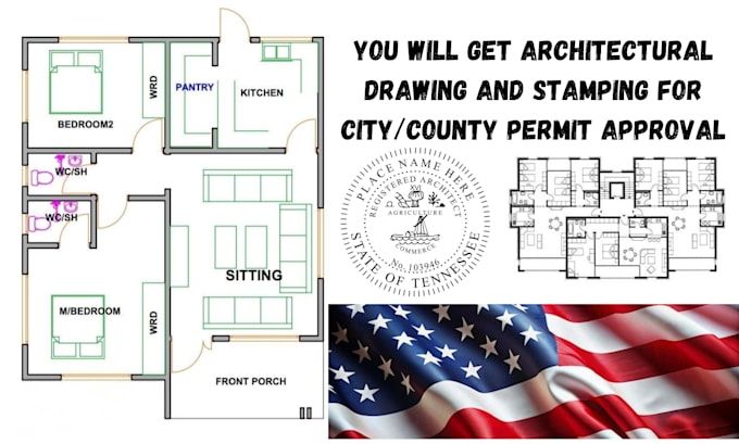 Do pdf to dwg 2d architectural and construction floor plan permit ...