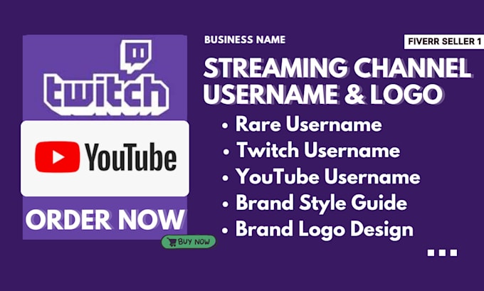 Find a rare streaming brand name twitch youtube channel username with ...