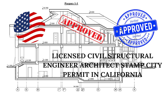 Licensed civil, structural engineer, architect stamp, city permit in ...