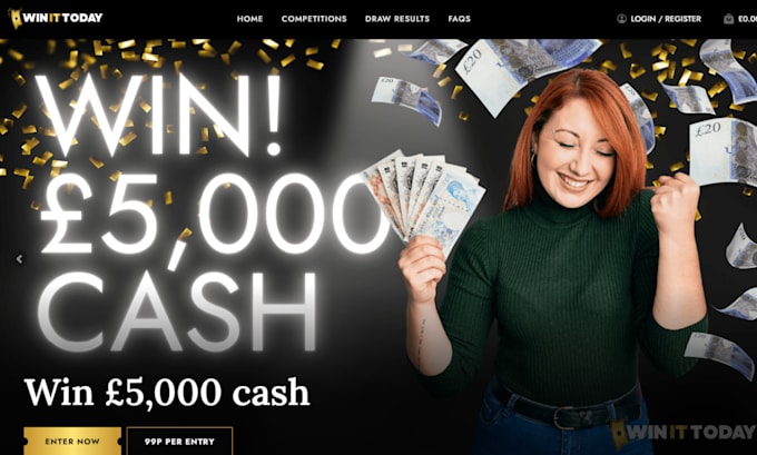 Design raffle website, competition website, raffle draw, raffle ticket ...