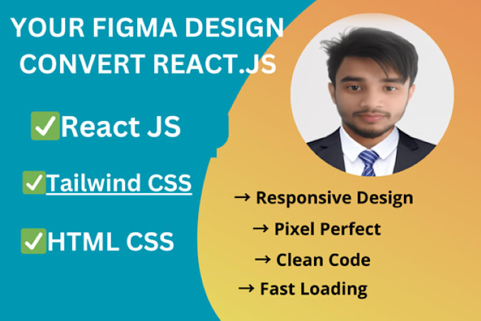 Convert your figma design to react js website by Sohelkhan999 | Fiverr