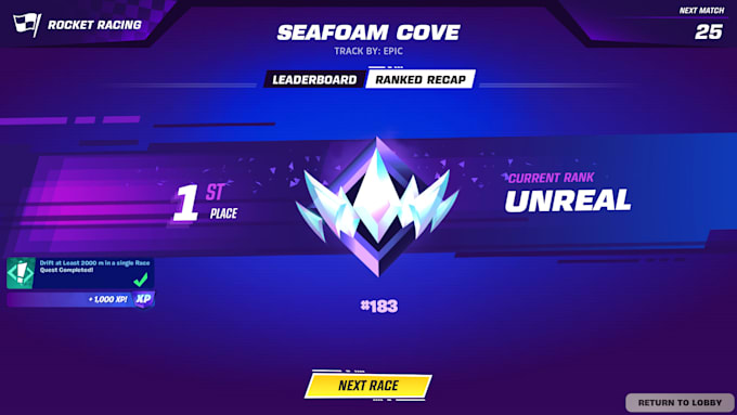 Take you up to unreal in fortnite rocket racing by Lebedevdevelop | Fiverr