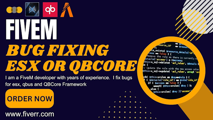 Be your fivem dev fix esx or qbcore by Brian_philip02 | Fiverr