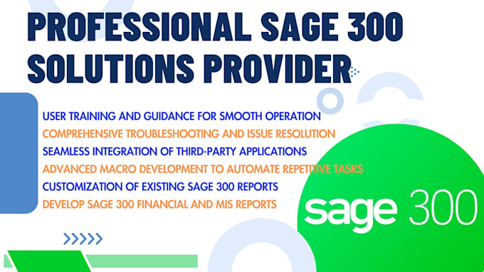 Provide sage 300 configuration, support, integrations, custom reporting ...