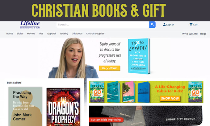 Build christian book ecommerce website card bible spiritual book ...