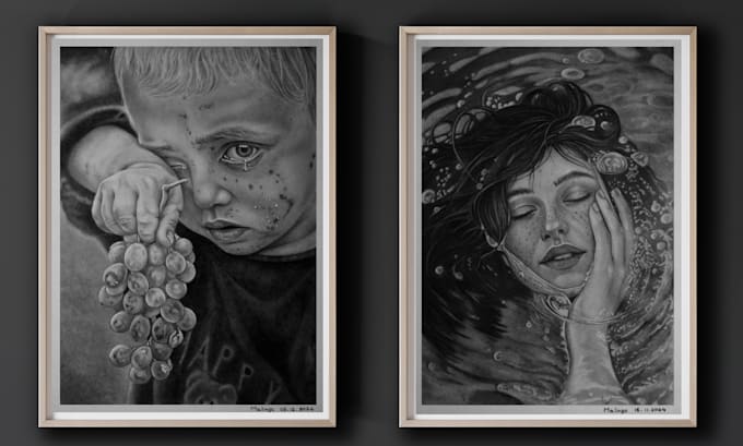 Draw custom realistic graphite pencil portraits by Krishanmalin559 | Fiverr