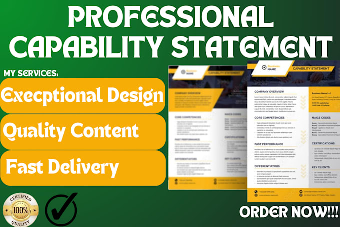 Design government capability statement, business capability statement ...