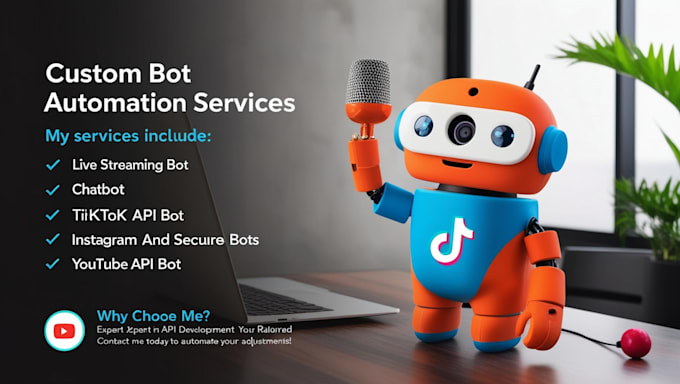 Instagram api bot, live streaming bot, tiktok api bot, youtube api bot by Clarence__henry | Fiverr