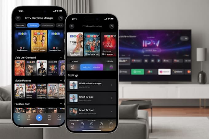 Develop iptv app, live tv app, vod app, smart tv app, m3u playlist with panel by Tommyteetech ...