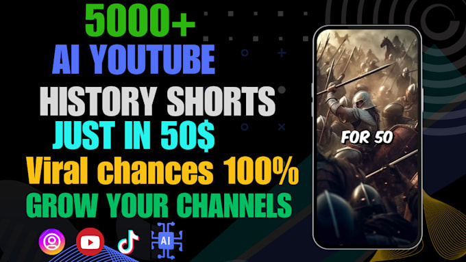 Create ai youtube history shorts and ai shorts ai reels ai history short by Haroonkhan982 | Fiverr