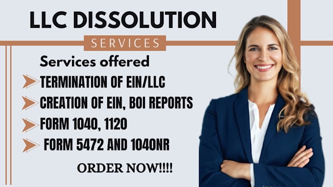 File llc articles of dissolution, ein, boi reports, form 5472 for ...