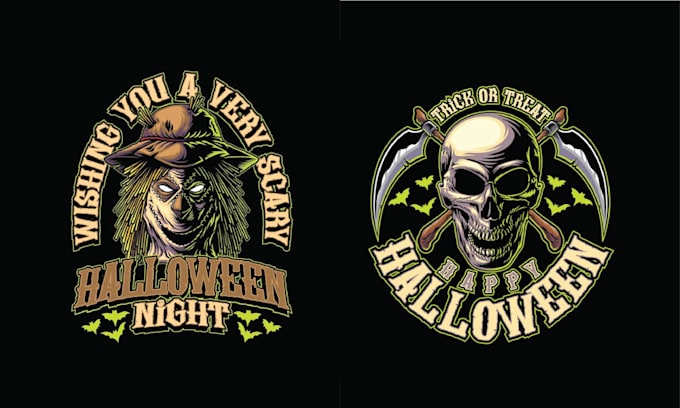 Design custom skull dark art horror vector logo by Madsert | Fiverr