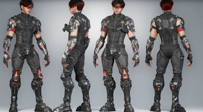 Model 3d realistic sci fi mech 3d human avatar metahuman game character ...