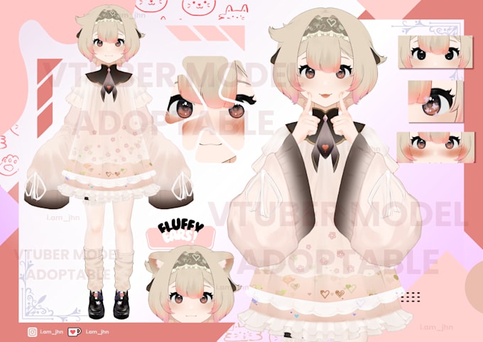 Vtuber model art layers by I_am_jhn | Fiverr