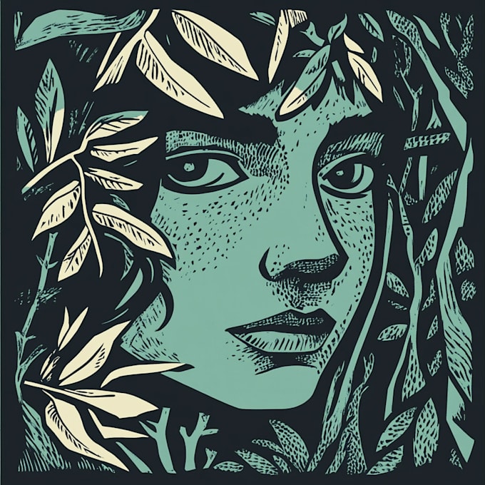 Draw a custom portrait in linocut style by Trystanacobs | Fiverr