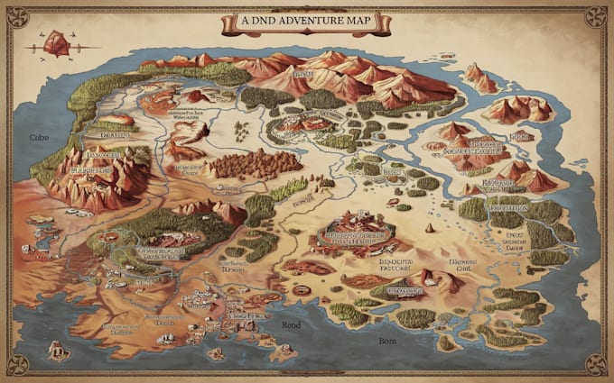 Create a high quality fantasy map for dnd, stories and campaigns by ...