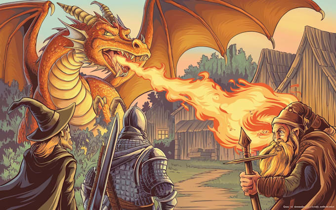 Draw splash art and fantasy concept art dnd illustrations by Marderonie ...