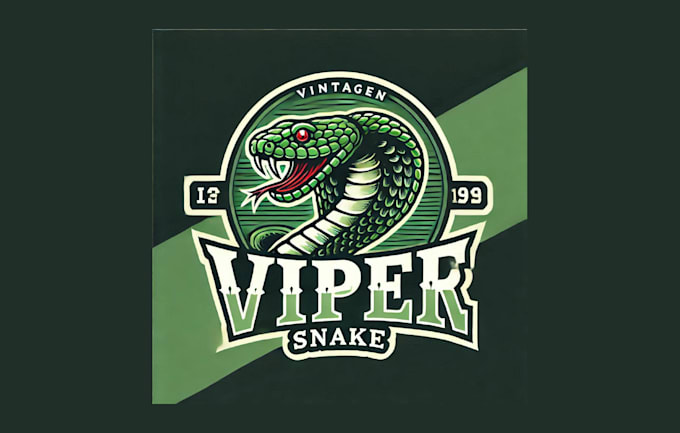 Make unique vintage green viper snake logo for your brand by Estel ...