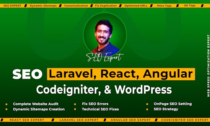 Seo for angular react laravel codeigniter and wordpress by Seoblog_writing | Fiverr